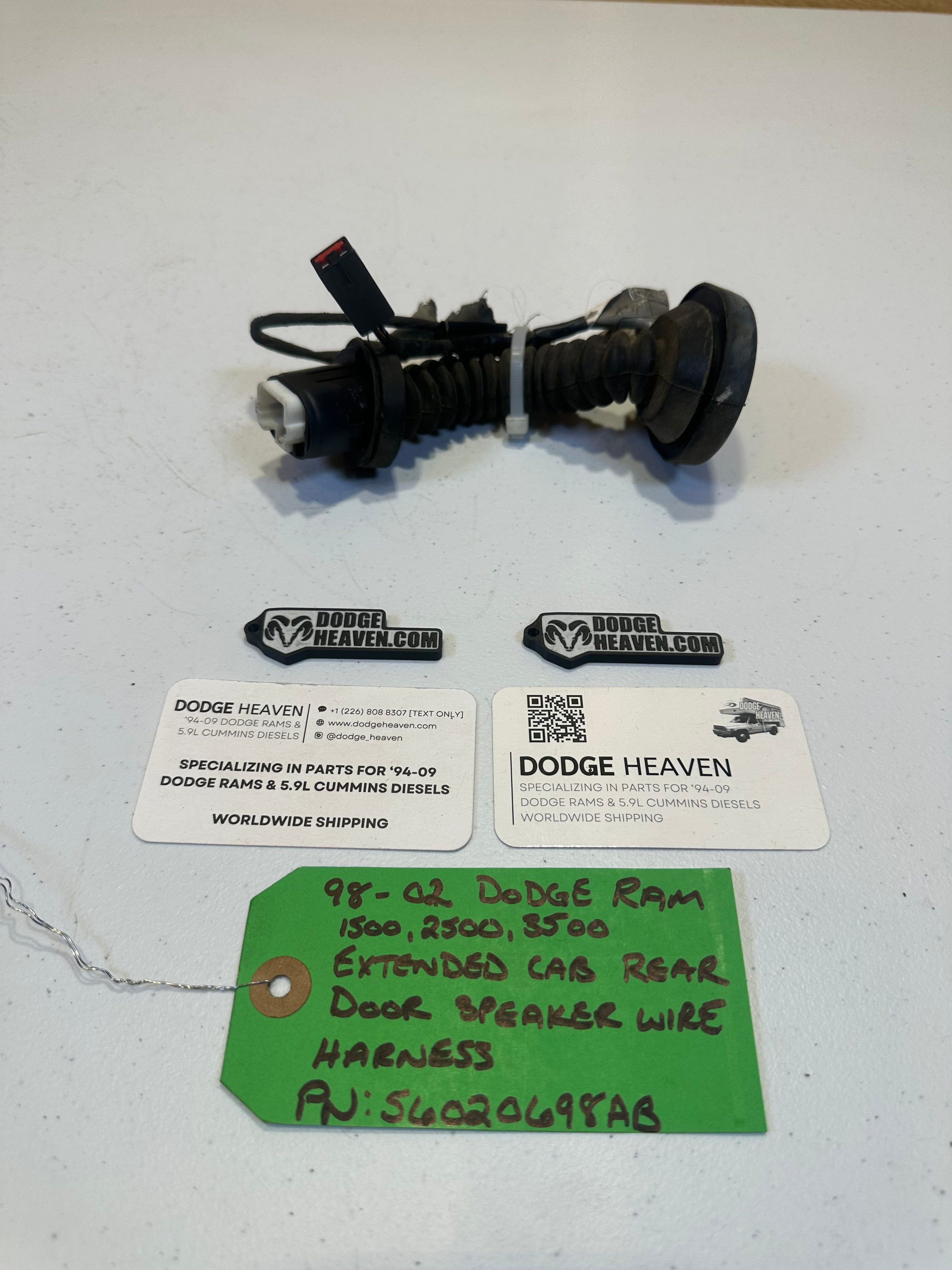 1998-2002 Dodge Ram 1500 2500 3500 Rear Door Speaker Wire Harness (OEM