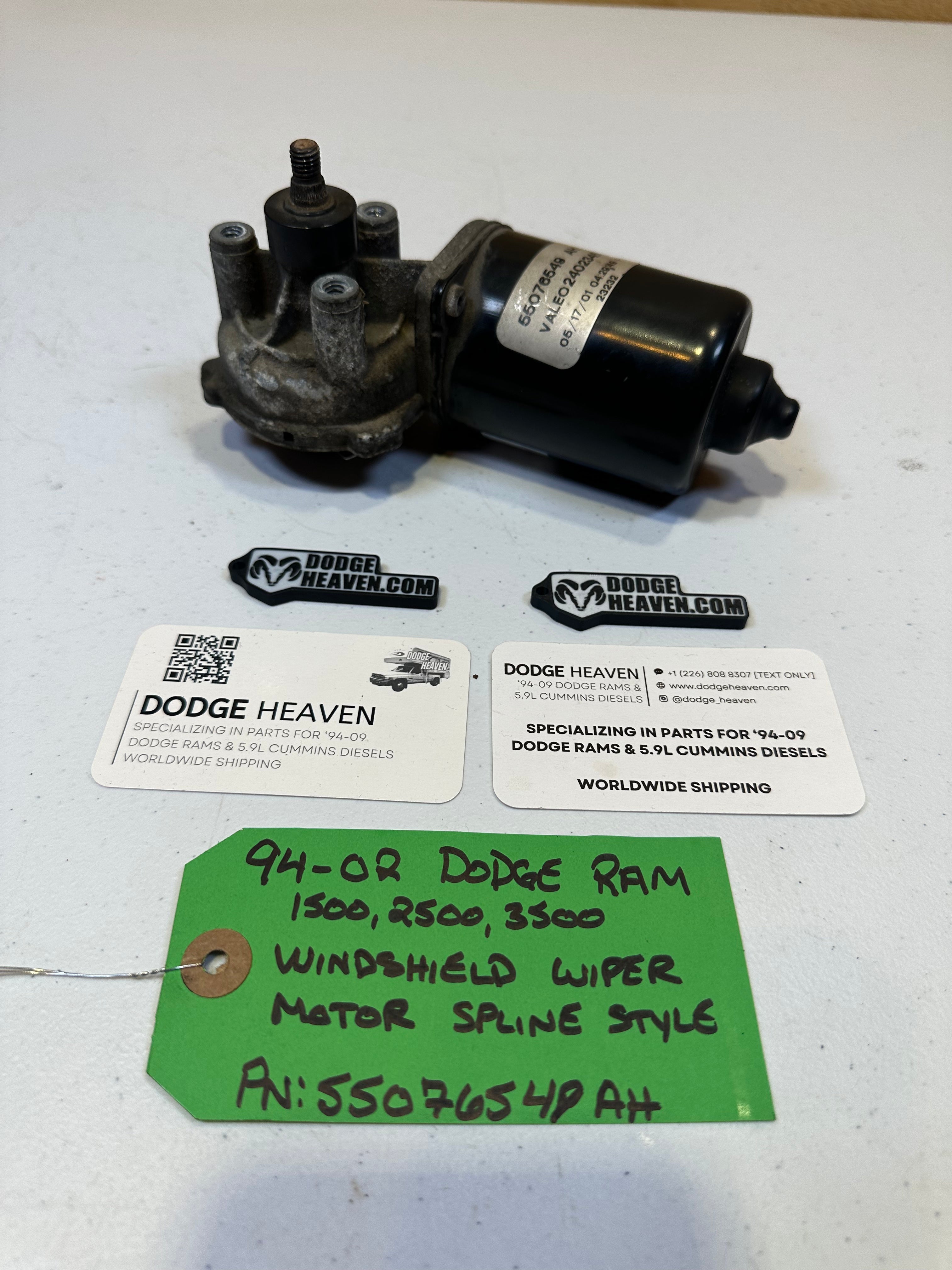 1994-2002 Dodge Ram 1500 2500 3500 Windshield Wiper Motor Splined Styl