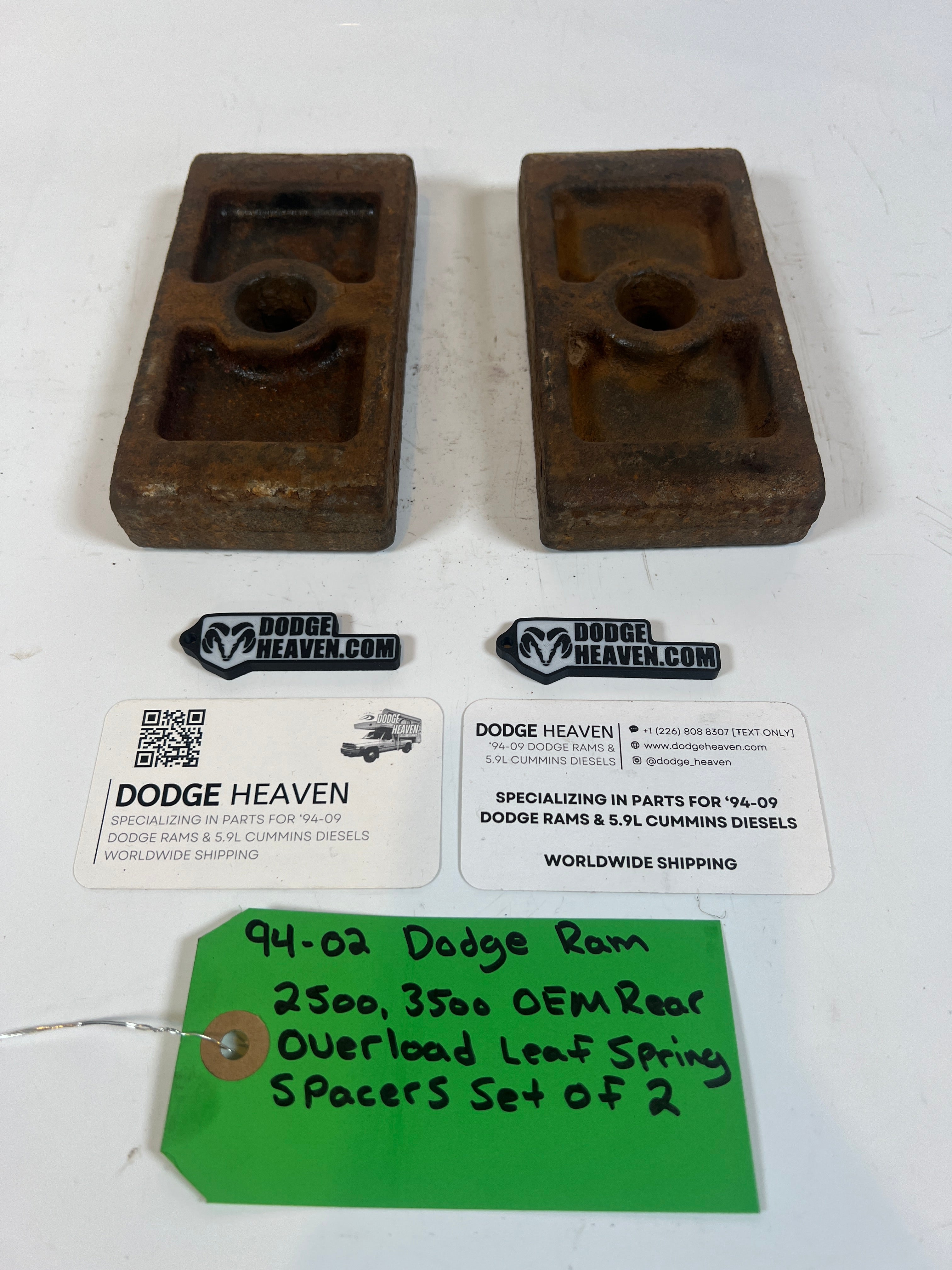1994-2002 Dodge Ram 2500 3500 Rear Overload Leaf Spring Spacer Set Of